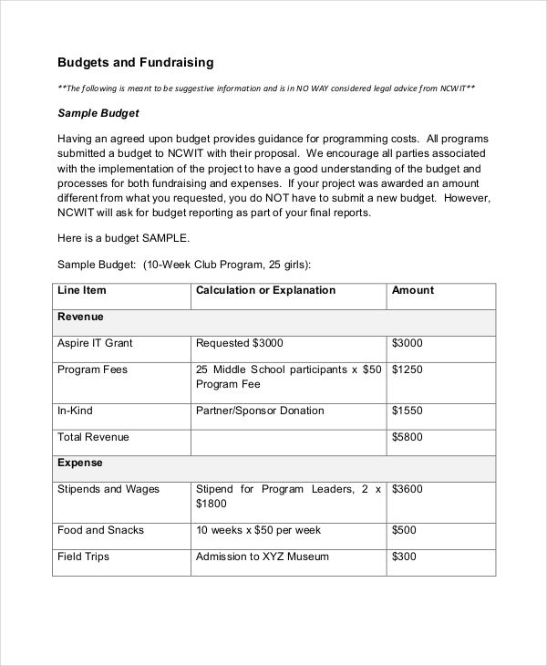 12+ Fundraising Budget Templates - Free Sample, Example Format Download