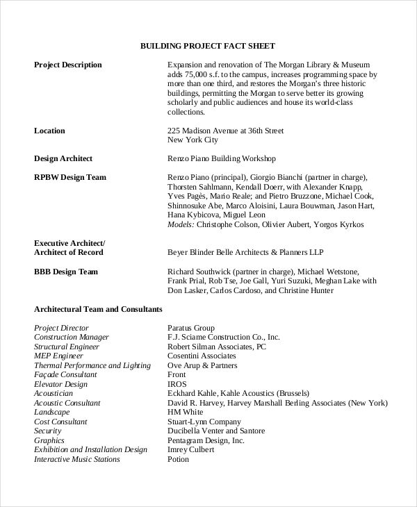 33 Fact Sheet Samples