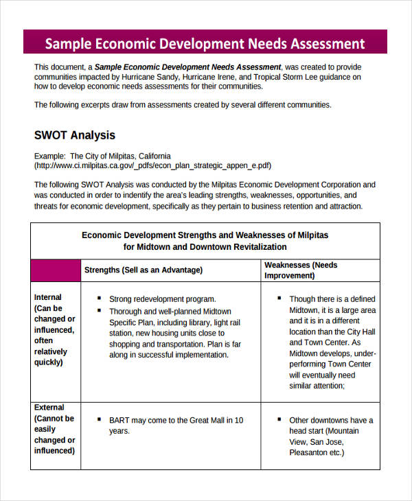 Needs Assessment Template