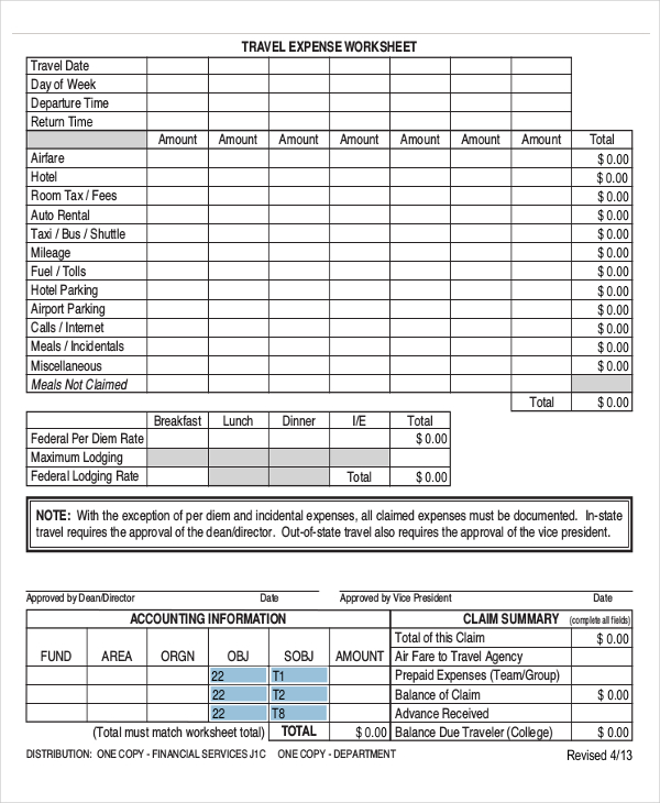 21+ Free Expense Sheet Templates