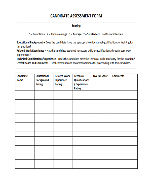 47+ Assessment Form Examples
