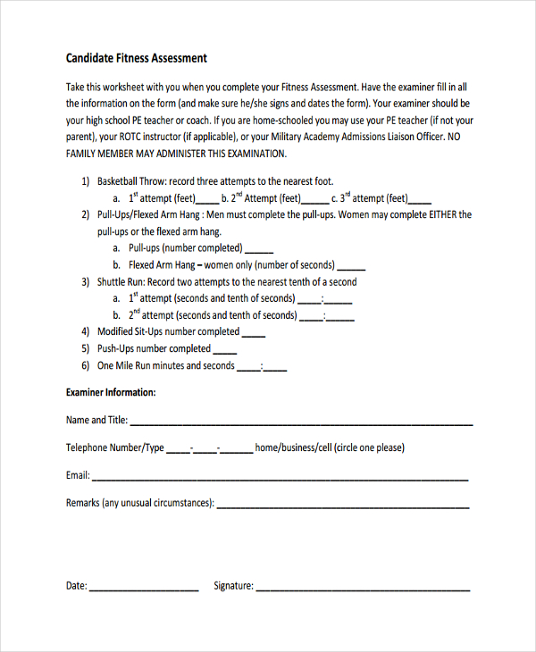 47+ Assessment Form Examples