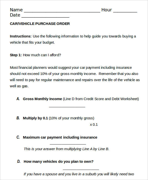 15+ Purchase Order Templates