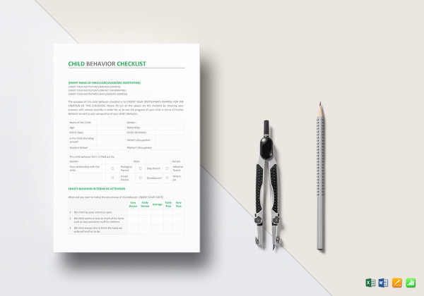 11+ Behavior Checklist Templates - Free PDF, Word Format Download