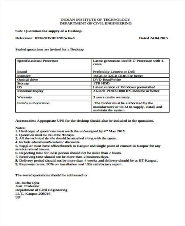 9+ Engineering Quotation Templates - AI, PSD, Google docs, Apple pages