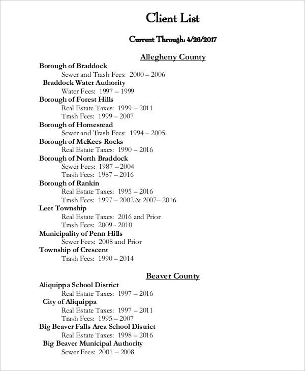 10+ FREE Real Estate List Templates - Free Samples, Examples Format ...