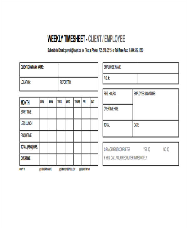 34 Free Timesheet Templates