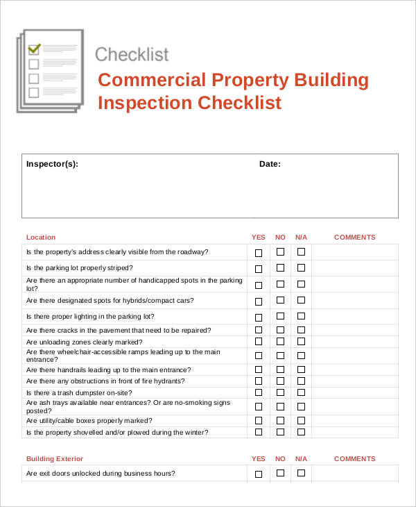 Building Checklist Templates - 18+ Word, PDF Format Download