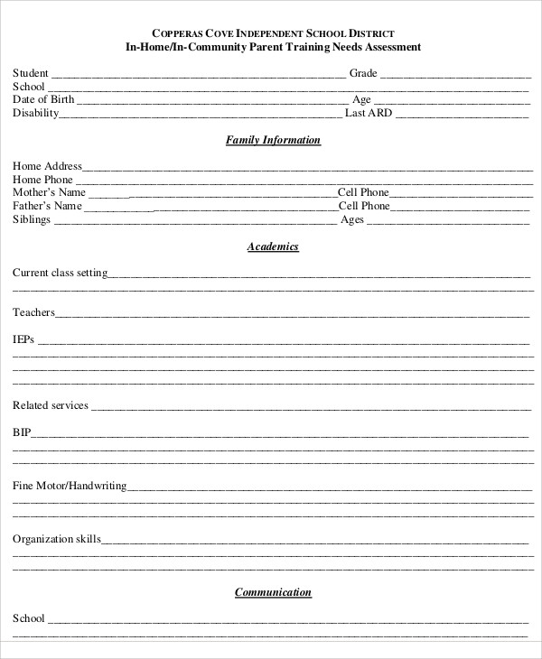 32+ Free Needs Assessment Templates