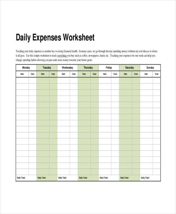 33 Expense Sheet Templates