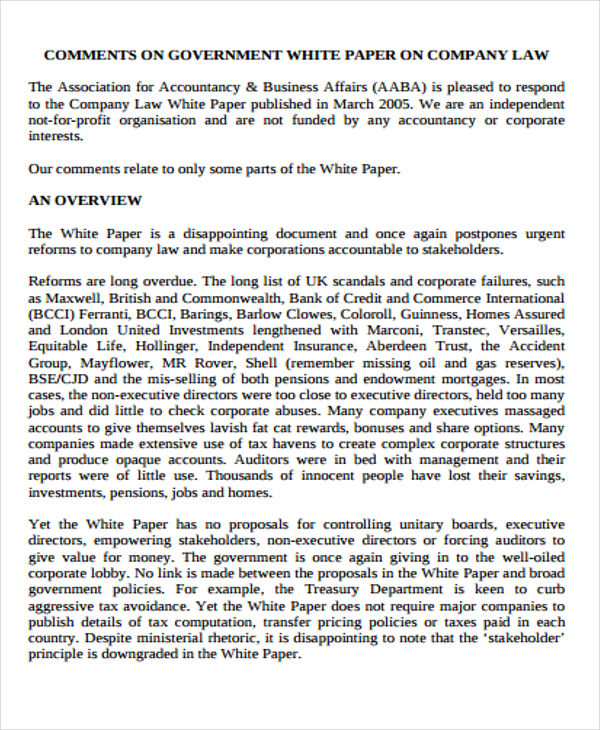 43+ Free White Paper Templates