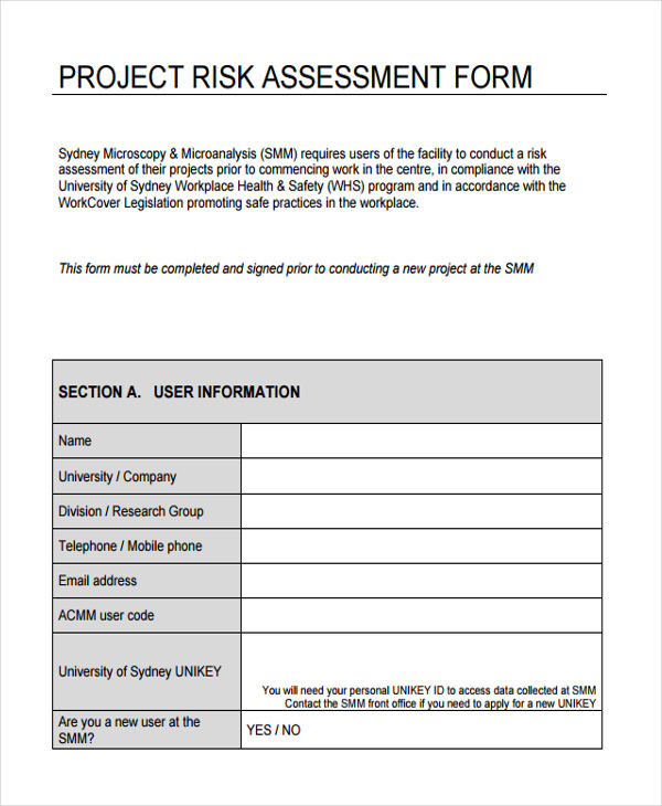 25+ Sample Risk Assessment Forms
