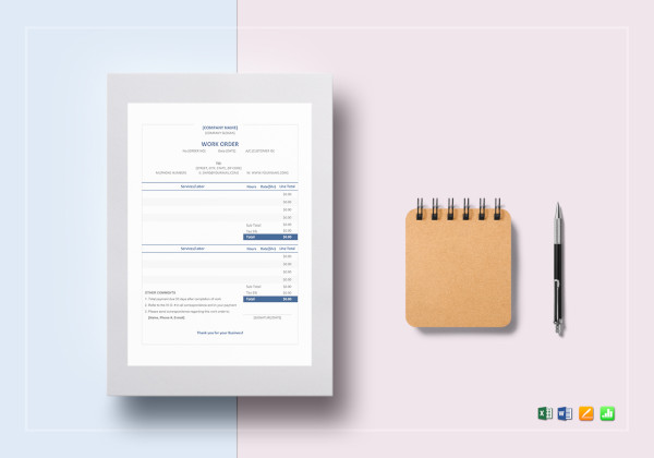 31+ Work Order Formats - Word, PDF, Docs