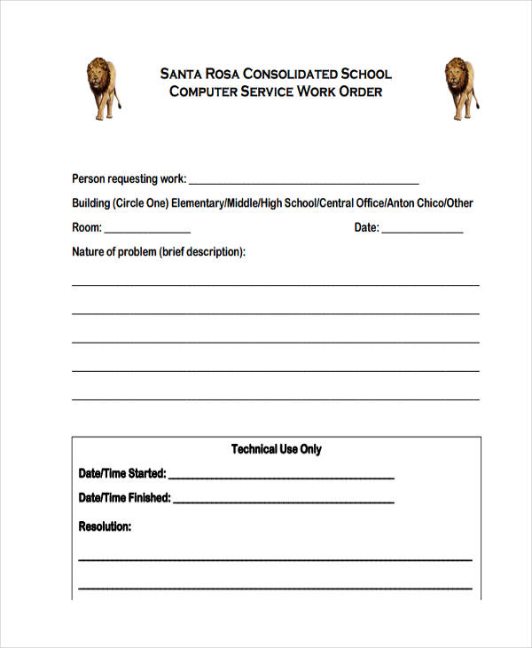 31+ Work Order Formats - Word, PDF, Docs