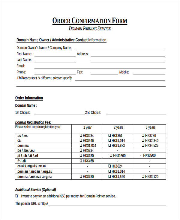 28+ Order Forms in PDF