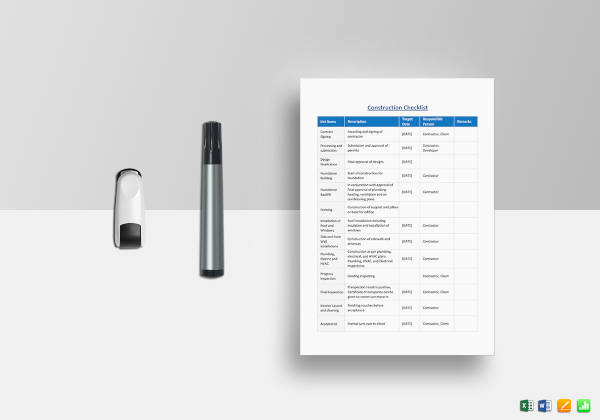 Construction Checklist Template - 45+ Free Word, PDF Documents Download