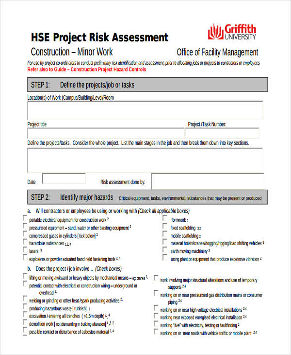 26+ Risk Assessment Form Templates