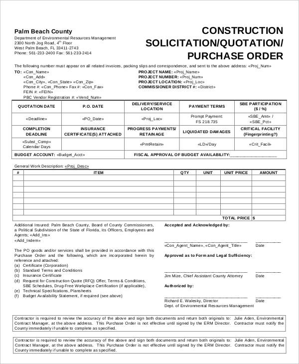 15+ Purchase Order Templates