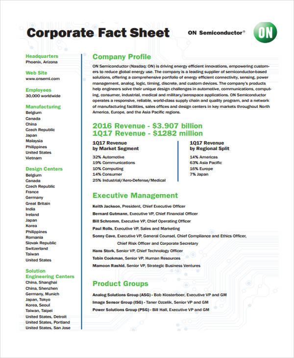 32 Fact Sheet Templates in PDF