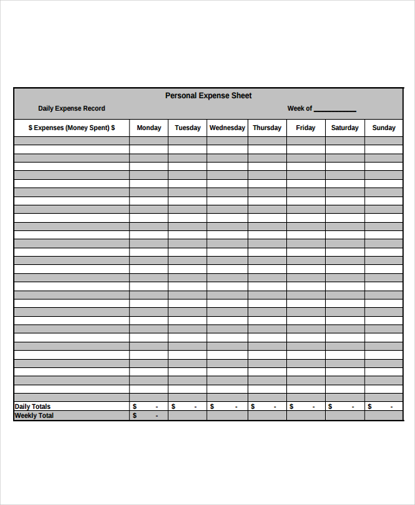 44 Expense Sheet Templates In PDF