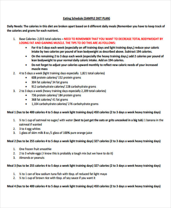 18 Diet Plan Templates Sample Example Format Download