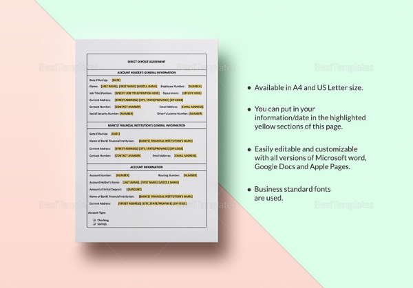 Deposit Agreement Template - 20+ Free Word, PDF Format Download