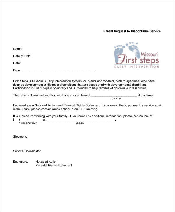 61 pdf DISCONTINUING A SERVICE LETTER PRINTABLE DOCX DOWNLOAD ZIP