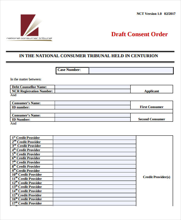 8+ Consent Order Templates - Free Sample, Example Format Download