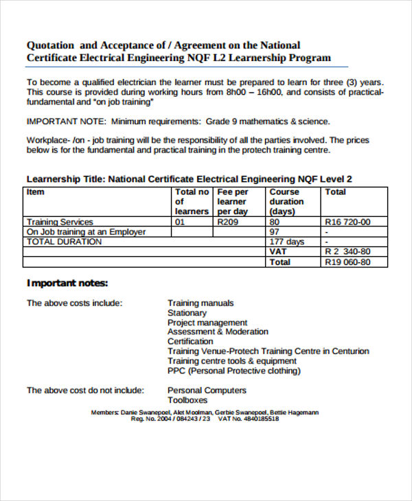 9+ Engineering Quotation Templates - AI, PSD, Google docs, Apple pages