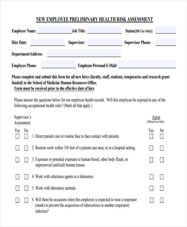 26+ Risk Assessment Form Templates