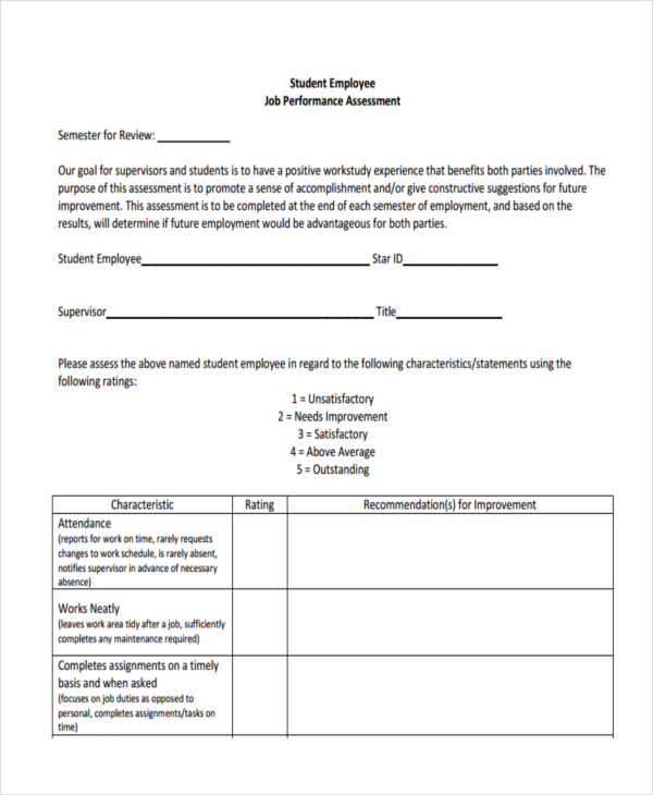 47+ Assessment Form Examples