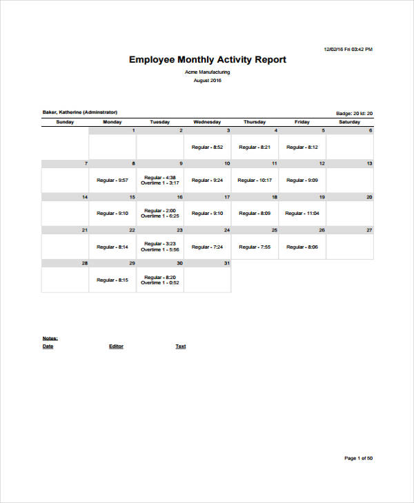 39+ Monthly Report Templates in PDF | Free & Premium Templates