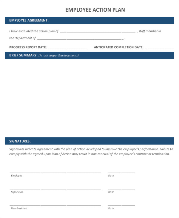 10 Performance Action Plan Templates Free Sample Example Format 