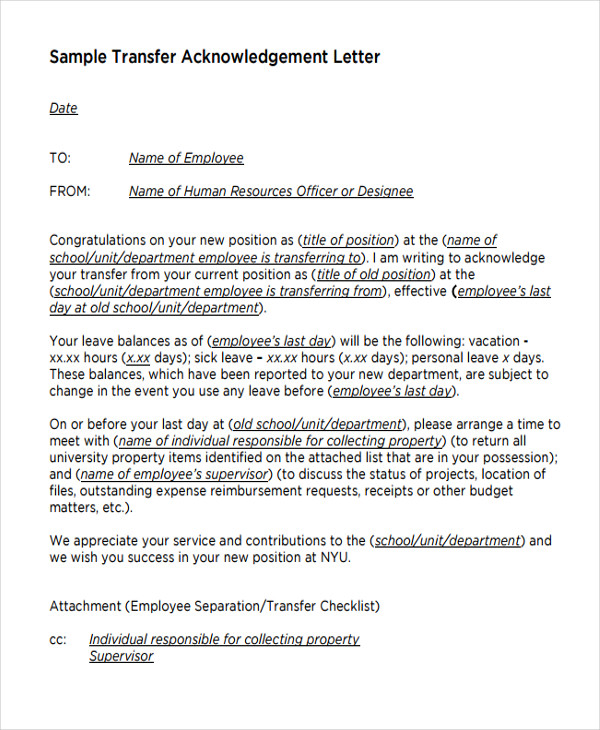 26+ Transfer Letter Templates in PDF