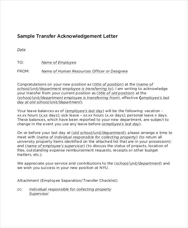 21+ Employee Transfer Letter Templates - PDF, DOC