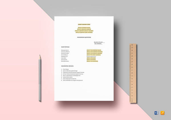9+ Engineering Quotation Templates - AI, PSD, Google docs, Apple pages