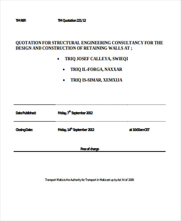 9+ Engineering Quotation Templates - AI, PSD, Google docs, Apple pages