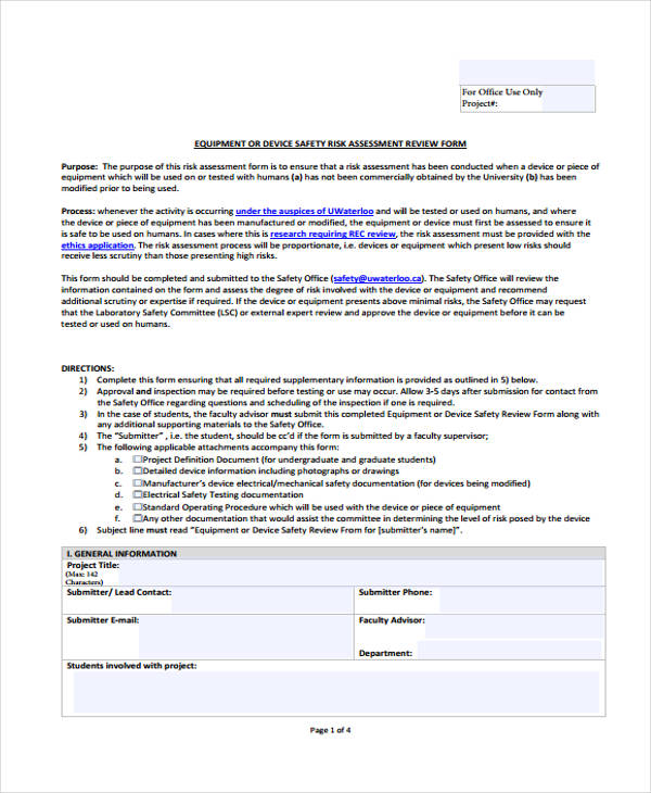 30+ Risk Assessment Samples