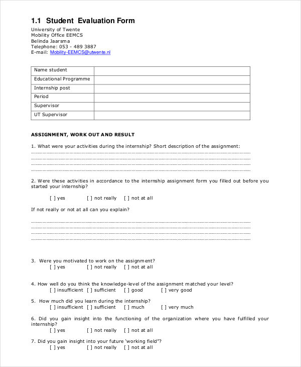13+ Evaluation Sheet Templates -Free Sample, Example Format Download
