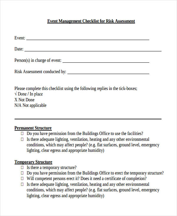 26+ Risk Assessment Form Templates