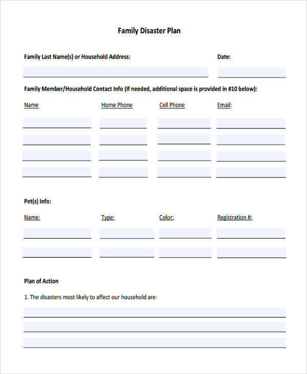 10 Disaster Plan Templates Free Sample Example Format Download
