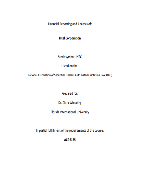 39+ Financial Analysis Samples - PDF, Word