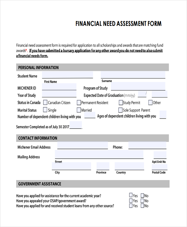 47+ Assessment Form Examples