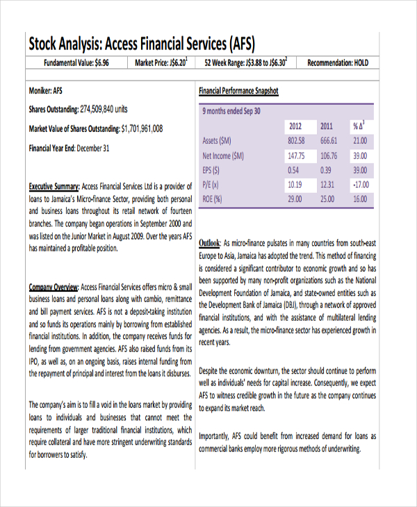 39+ Financial Analysis Samples - PDF, Word