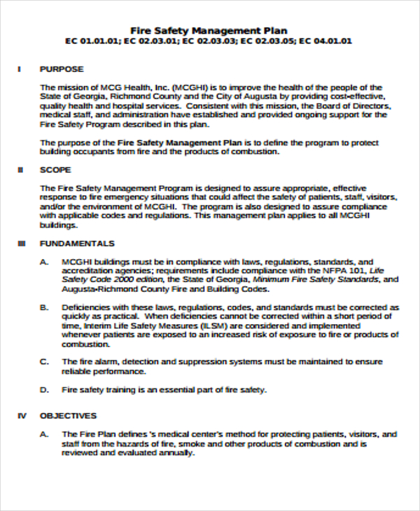 Safety Management Plan Template