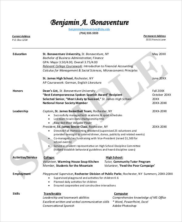 19+ First Resume Templates - PDF, DOC