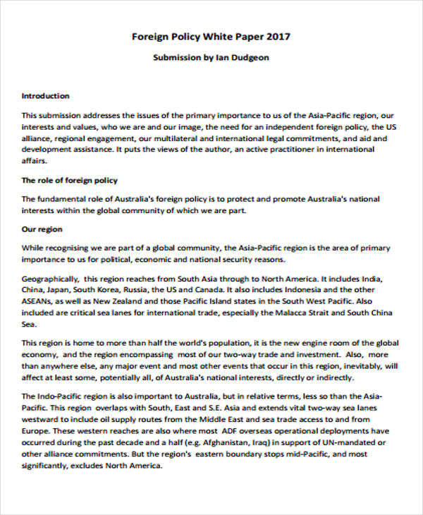 Policy Issue Paper Example Making A Difference