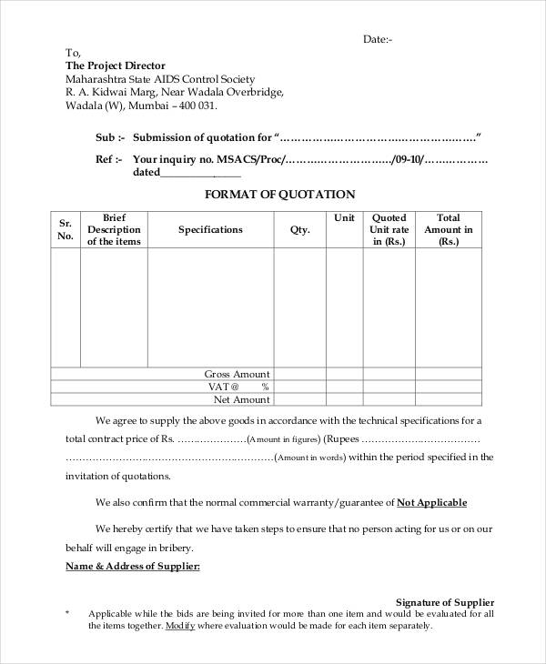 57+ Quotation Templates - PDF, DOC, Excel