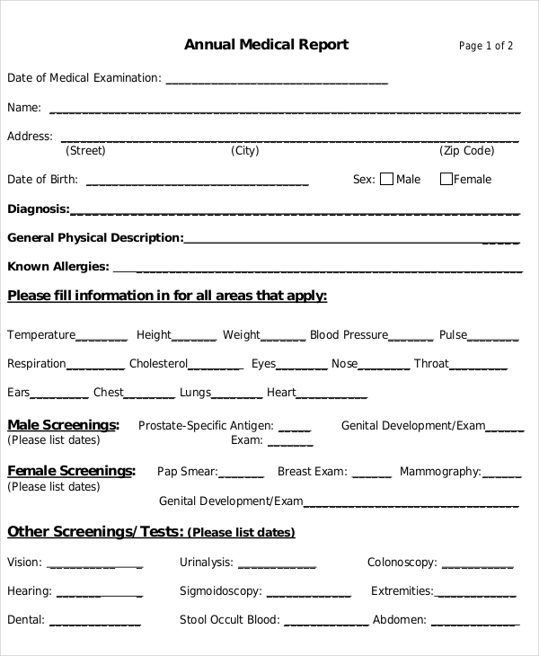 Free 42+ Medical Report Samples , Word, PDF, Photoshop, Illustrator ...