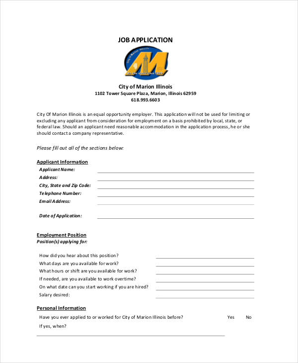 41+ Application Templates in PDF